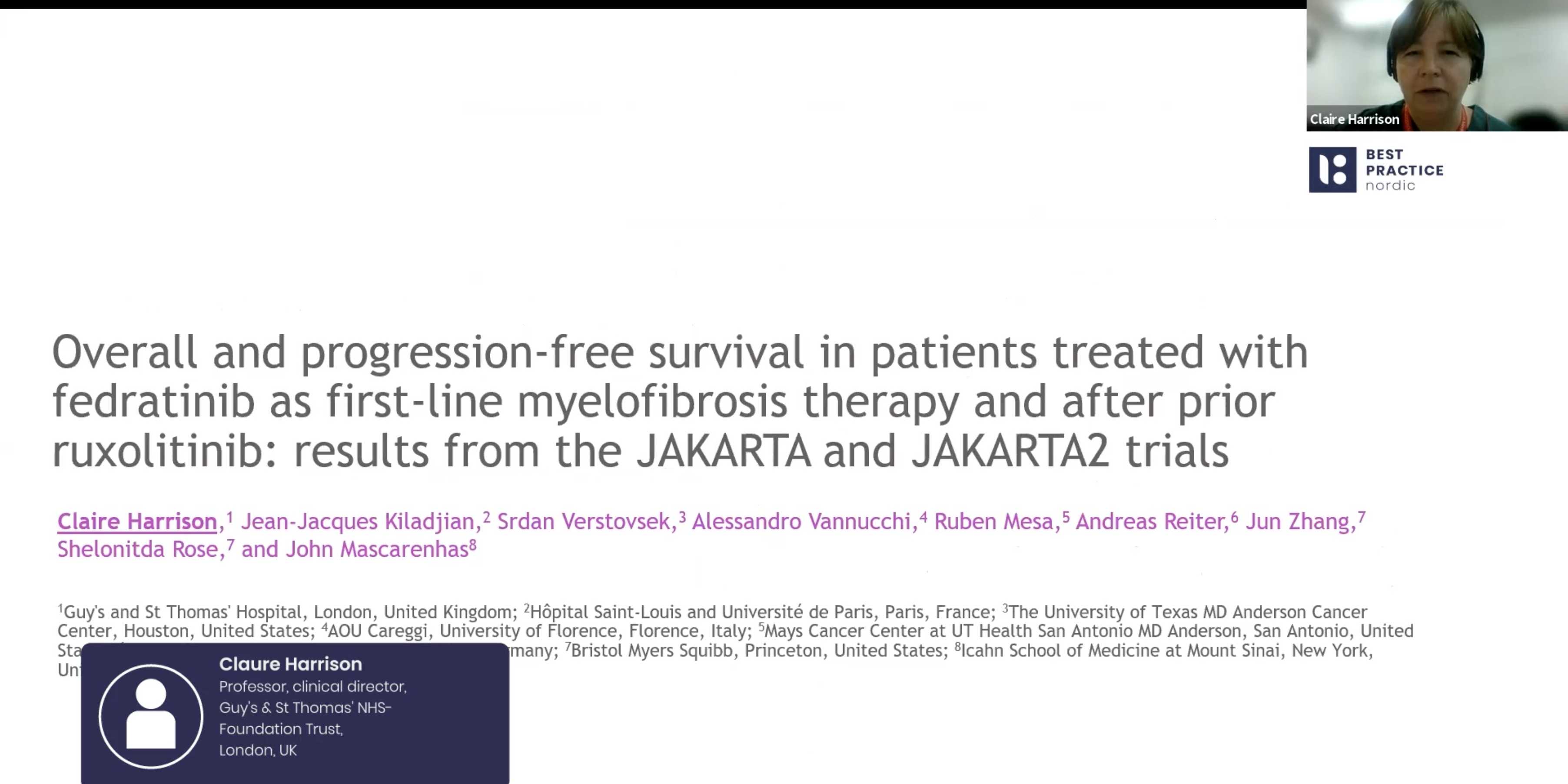Fedratinib improves OS and PFS for patients with myelofibrosis ﻿as ...